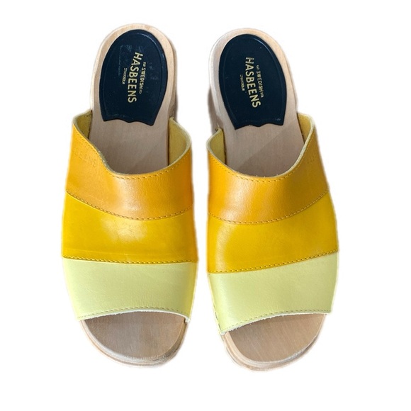 Swedish Hasbeens | Shoes | Swedish Hasbeens Clog Sandals 37 Yellow ...